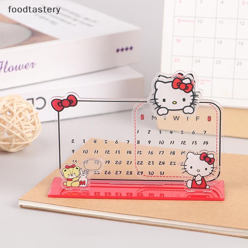 FTY Cute Cartoon KT Cat Acrylic Calendar Ornament Desktop Calendar ...
