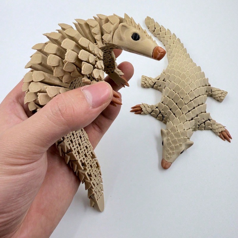 3D Printed Toy Pangolin with 2 Movable Joints - Decorative Statue Model ...