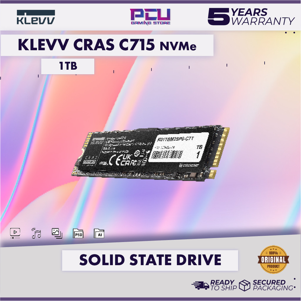 KLEVV CRAS C715 1TB PCIE GEN3X4 M.2 2280 NVME SSD (5 Year Warranty) | Shopee Malaysia