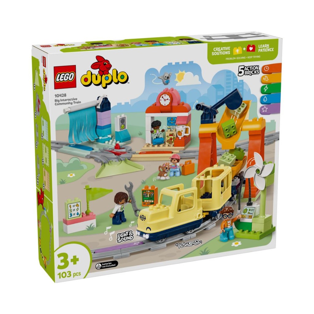 LEGO 10428 DUPLO Big Interactive Community Train Building Toy Set (103 ...