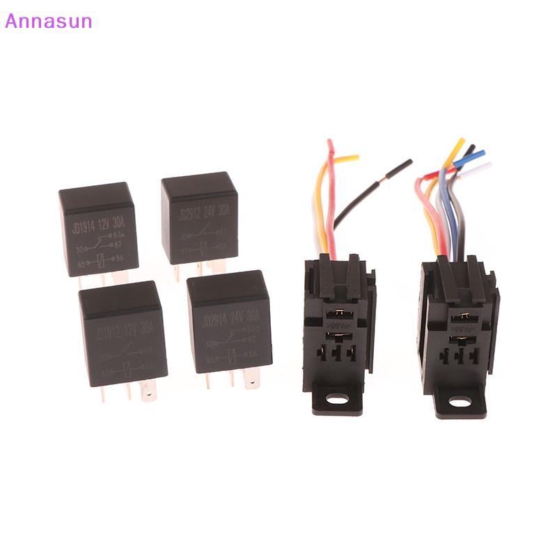 Annasun 4 Pin/5 Pin 30A 12V/24V Automotive Violet Relay Socket With ...