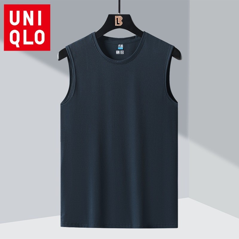 Uniqlo oversize Solid color simple inner vest sports fitness sleeveless ...