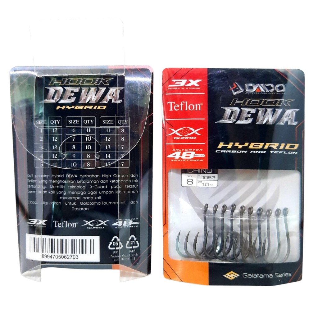 Daido Hook Dewa Hybrid Carbon 1053 Saltwater Fishing Hook 48 hours ...