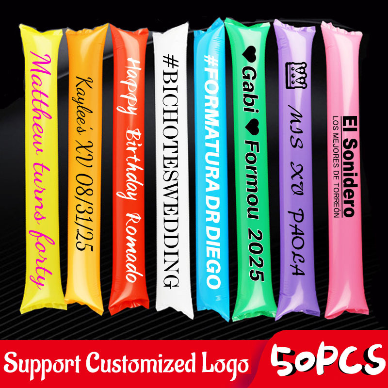 50pcs Custom Logo Thunder Sticks Cheer Sticks Party Noise Maker ...