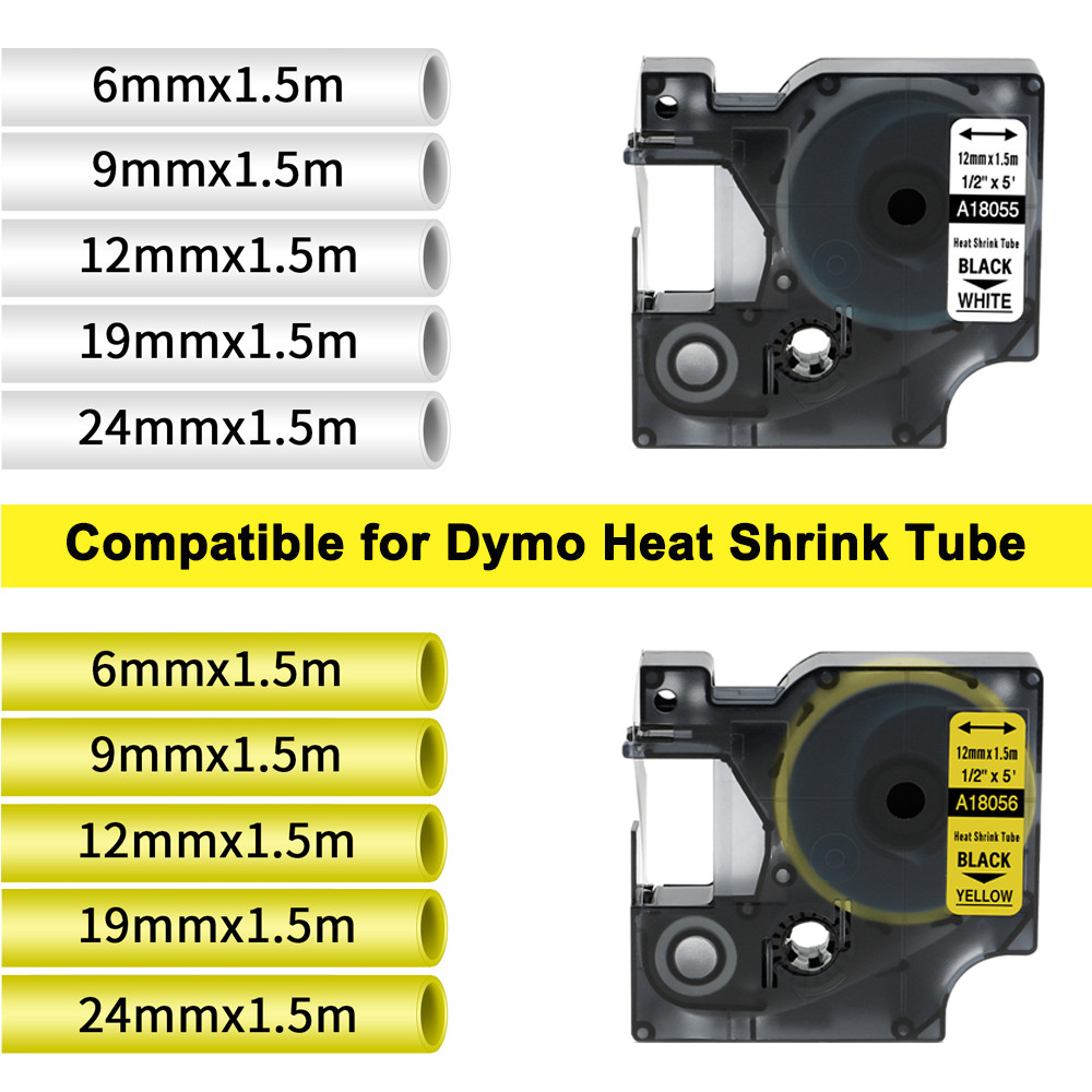 Compatible Dymo Rhino Industrial Heat Shrink Tube for Rhino Label Writer and Industrial Dymo ...