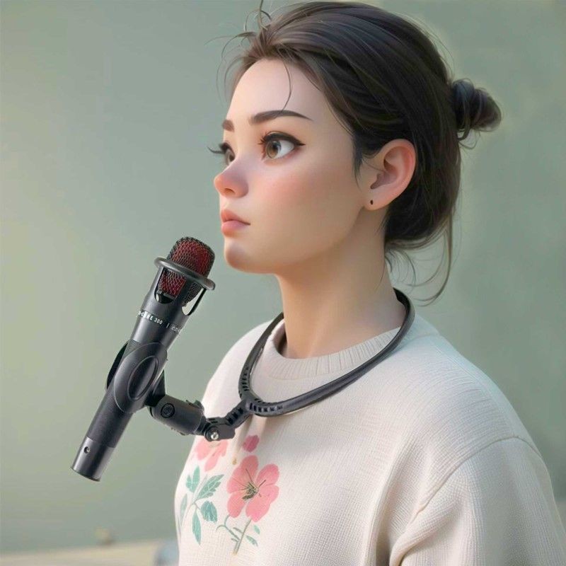 Hanging Neck Microphone Stand Singing Handy Tool Guitar Playing Singing ...