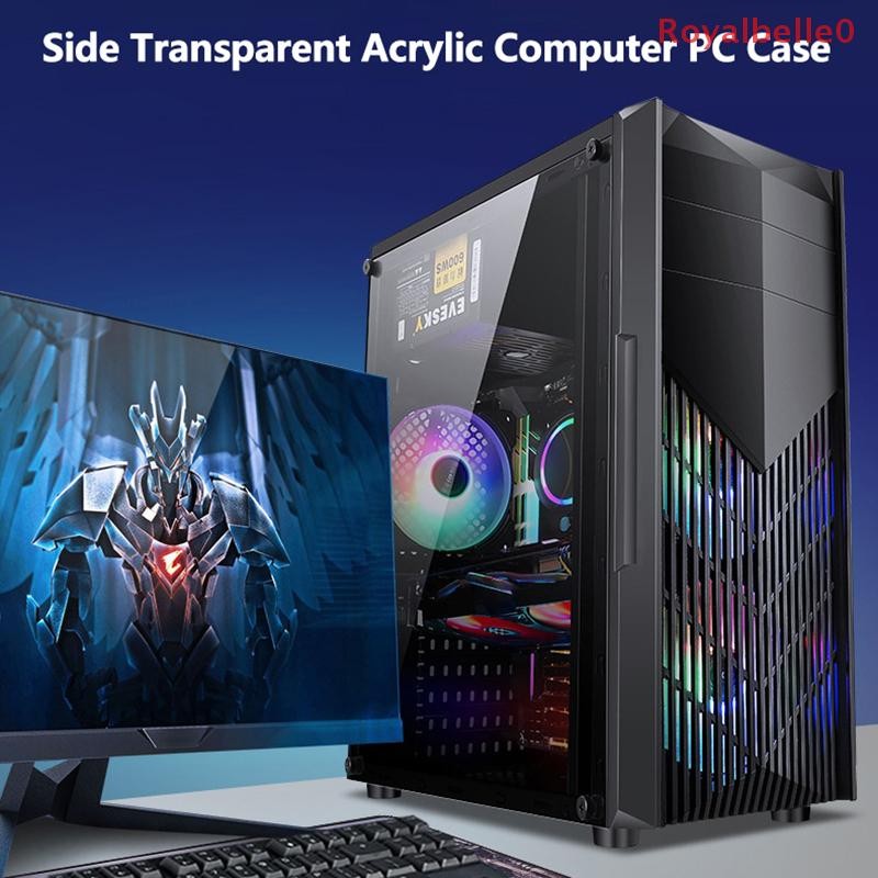 {Royalbelle0} Cooling Computer Case ATX M-ATX ITX Chassis Side ...