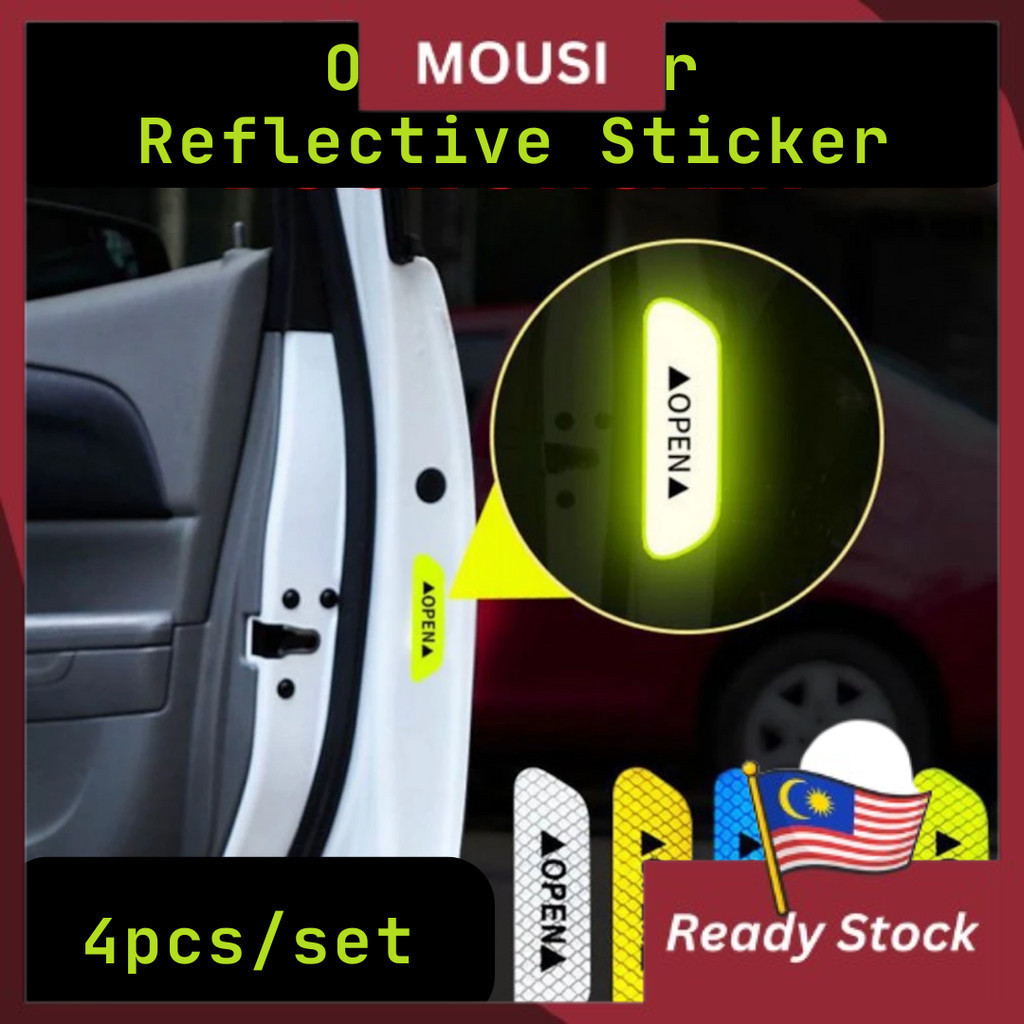 4Pcs Reflecting Sticker Open Door Tape Sticker Reflect Door Warning ...