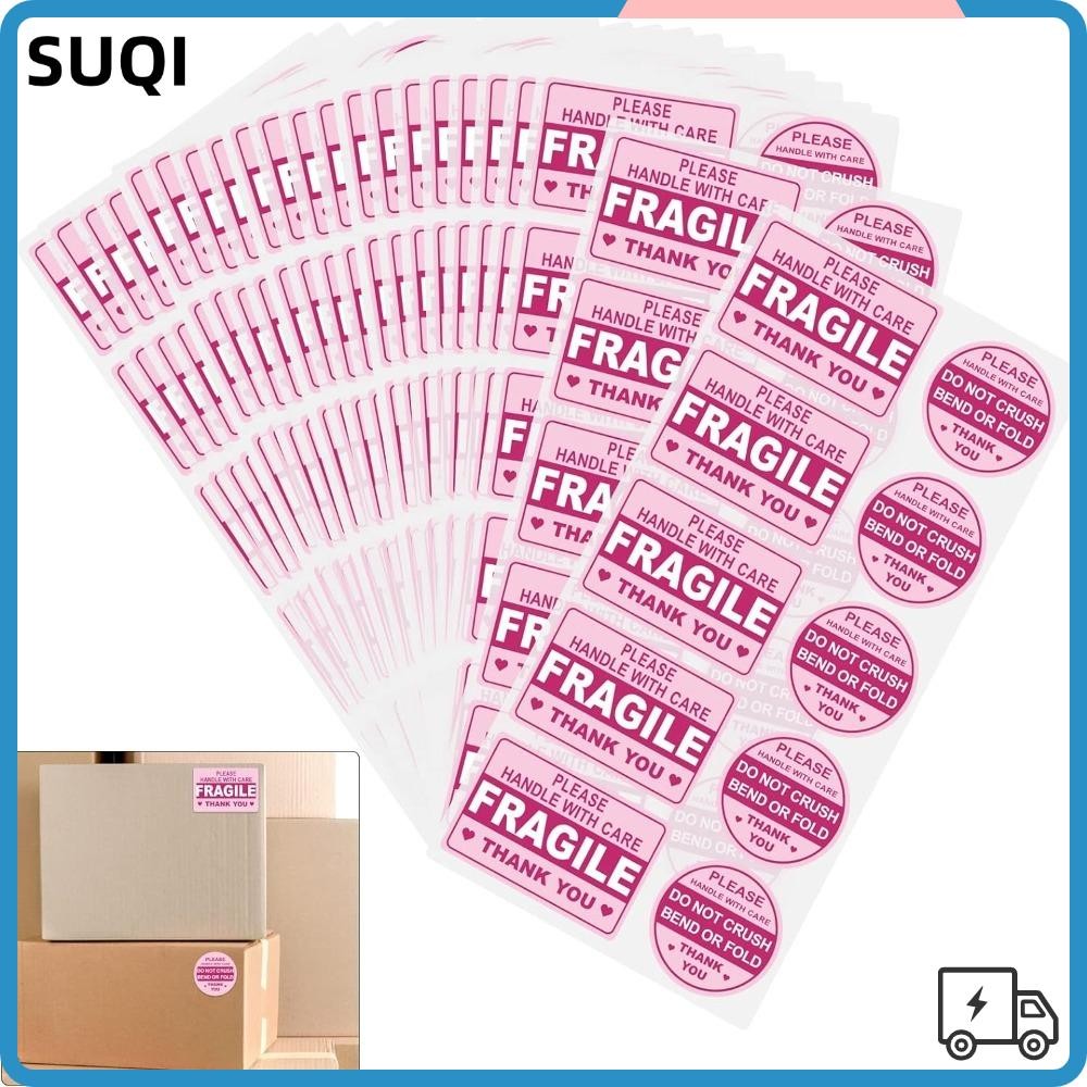 LUCKY-SUQI 100PCS Label Sticker, Paper Multicolour Fragile and ...