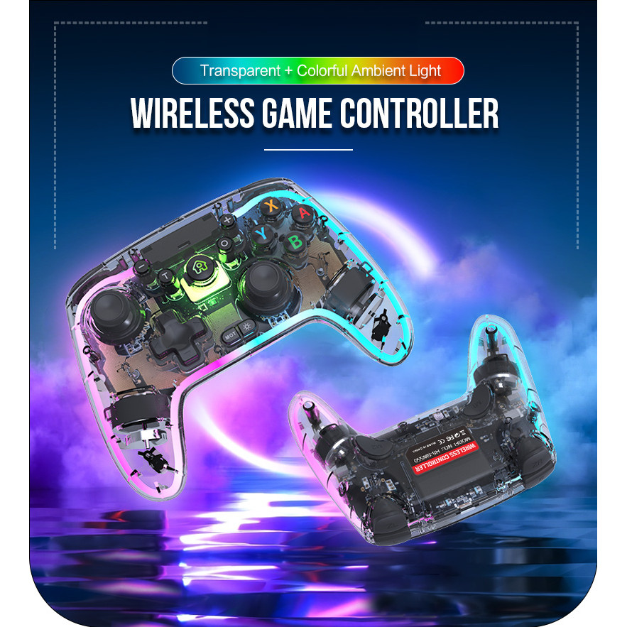 GeekBunny HS-SW550 Transparent Ambient Light Bluetooth Wireless Controller (Switch/IOS/Android ...