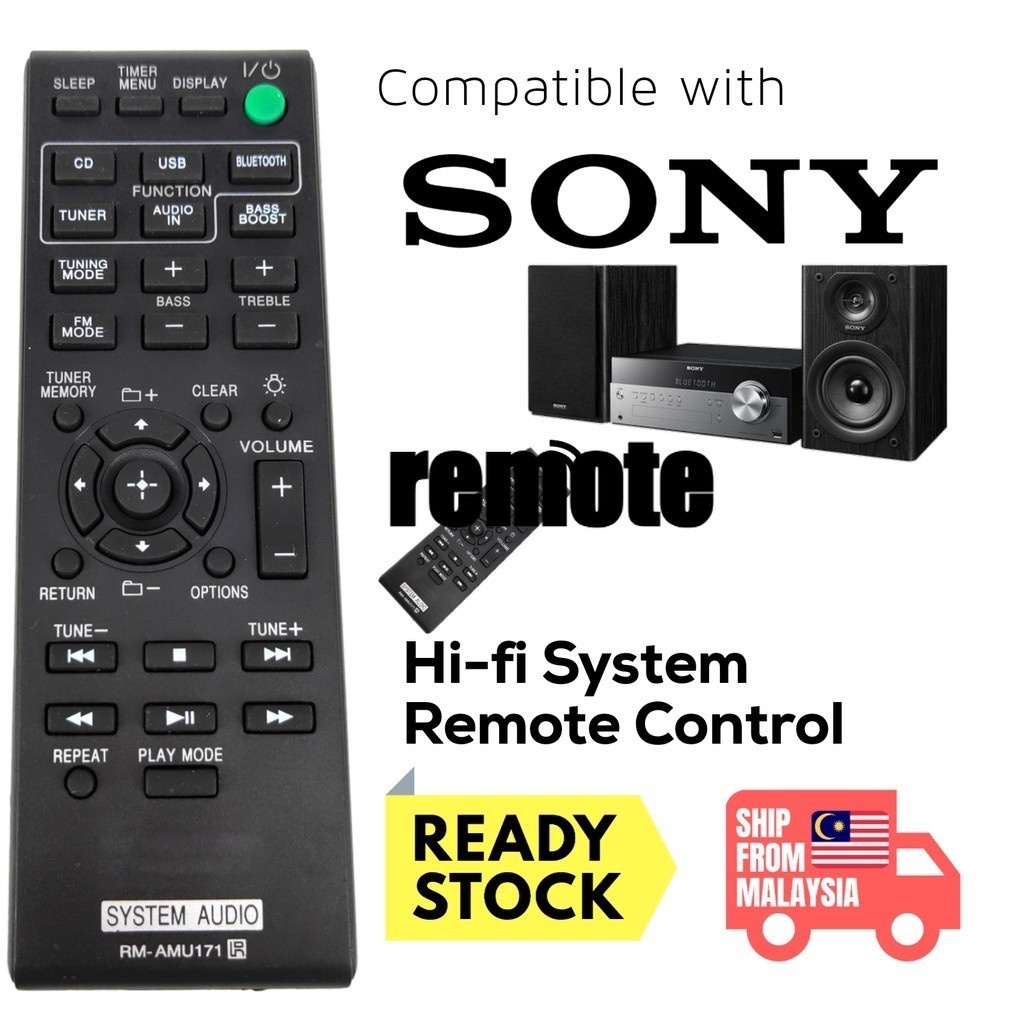 Sony RM-AMU171 Hi Fi Audio System Remote control for CMT-SBT100 HCD ...