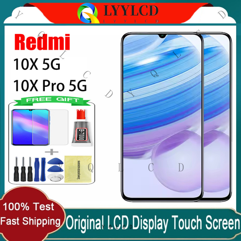 Original AMOLED For Redmi 10X 10X Pro 5G LCD Display Touch Screen With Frame Replacement ...