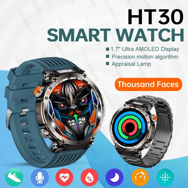 2025 HT30 Smart watch 1.7"Display IP68 Bluetooth PhoneCall Flashlight ...