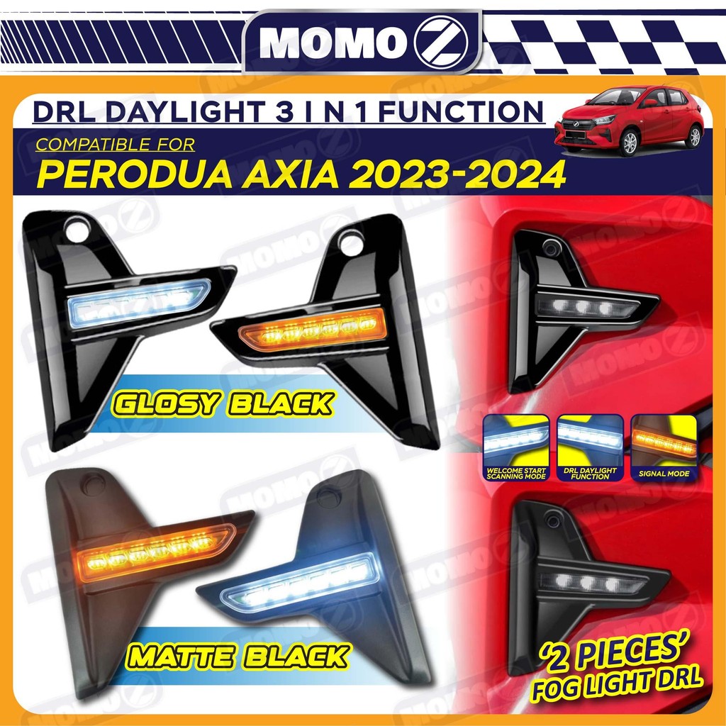 Car Perodua AXIA 2023 - 2024 Foglamp DRL Light Signal Daylight LED Fog ...