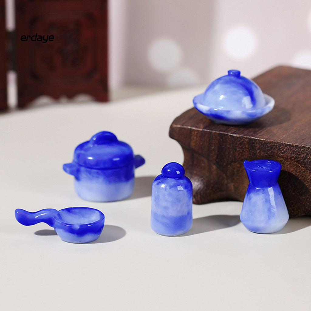 EDY- Miniature Teapot Set Doll House Tea Set Miniature Chinese Tea Set ...