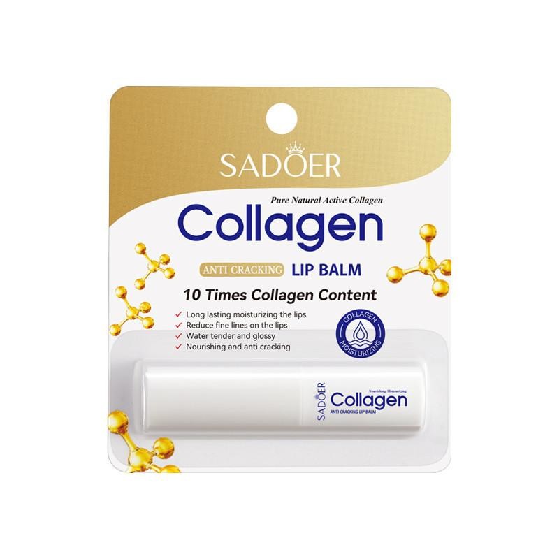 SADOER Collagen Anti Cracking Lip Balm Long Lasting Moisturizing Reduce Fine Lines Water Tender ...