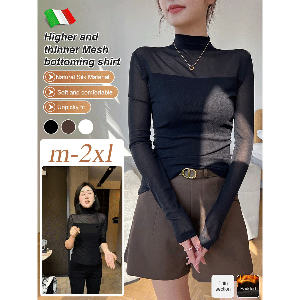 Slimming longsleeved top Tops Slim Soft and snug Stretch mesh Elegant ...