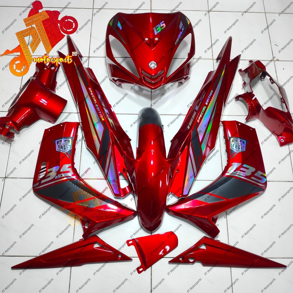 Yamaha Lc 135 V1 Cover Set All DRMK RED Sticker Pelangi Carbon Gold ...