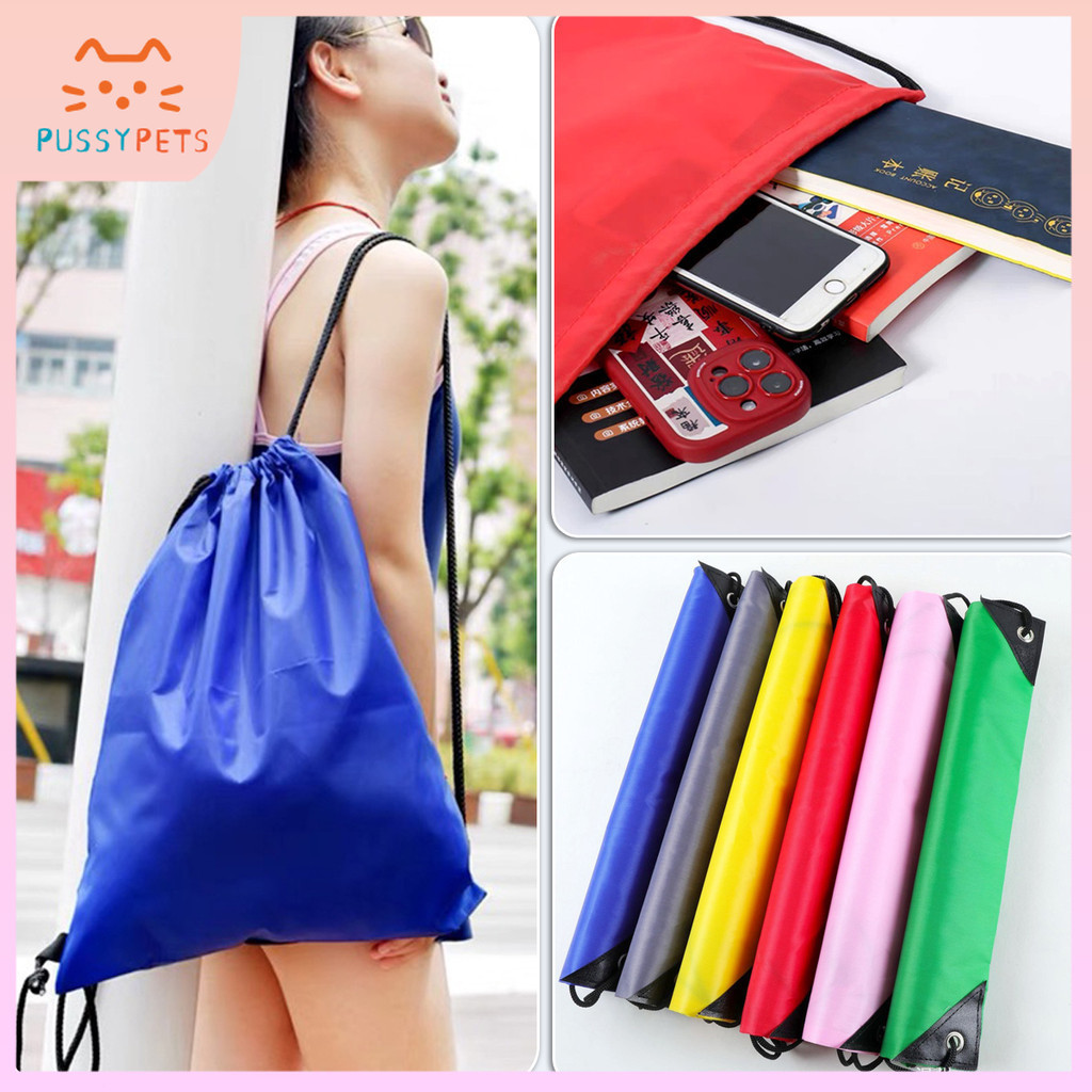 Polyester Drawstring Bag Outdoor Storage Bag Nylon Travel Backpack ...