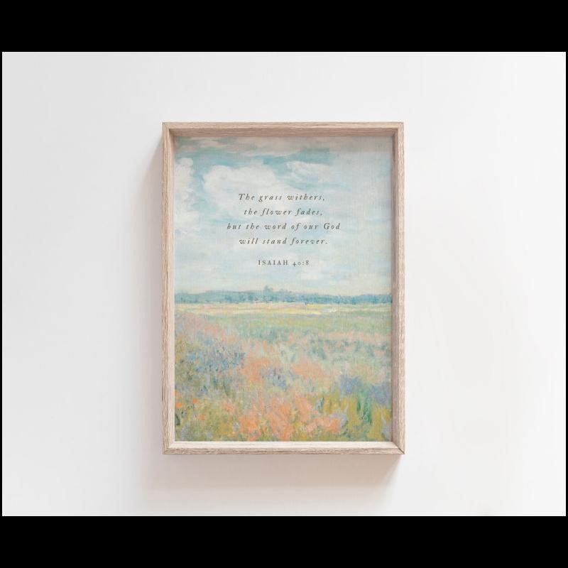 Seni Dinding Bunga Kristian Vintage - Poster Ayat Alkitab Cat Air ...