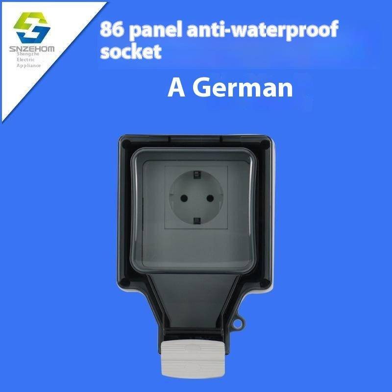 16a German Style Bathroom Waterproof Surface Mounted Socket Switch IP66 ...