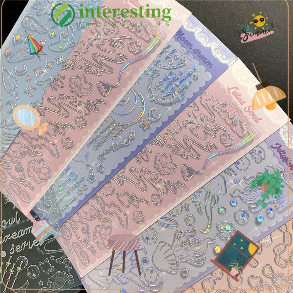 INTERESTING Stickers Hot Stamping DIY Moon Love Hand Account Stationery ...