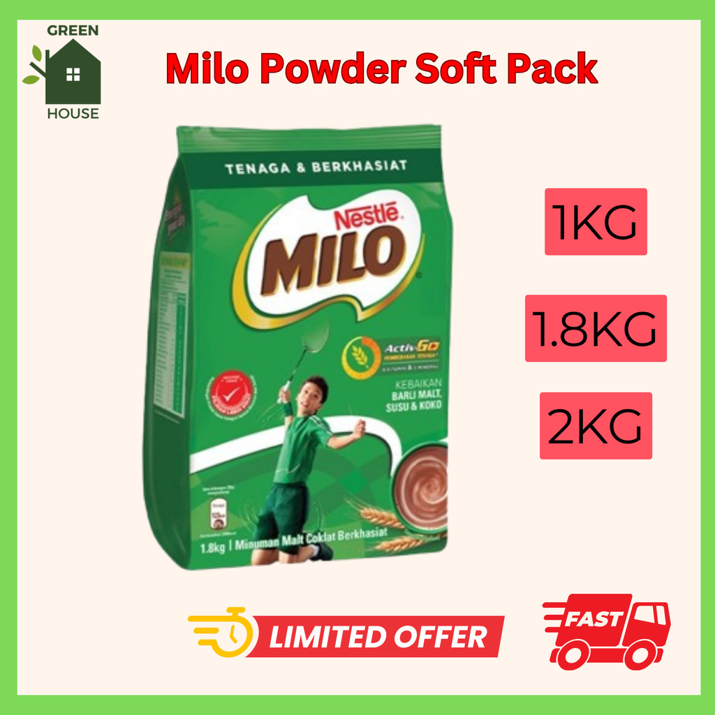 MILO CHOCOLATE MALT POWDER Soft Pack 3.2KG 2KG 1.8kg Milo 3in1 26 ...