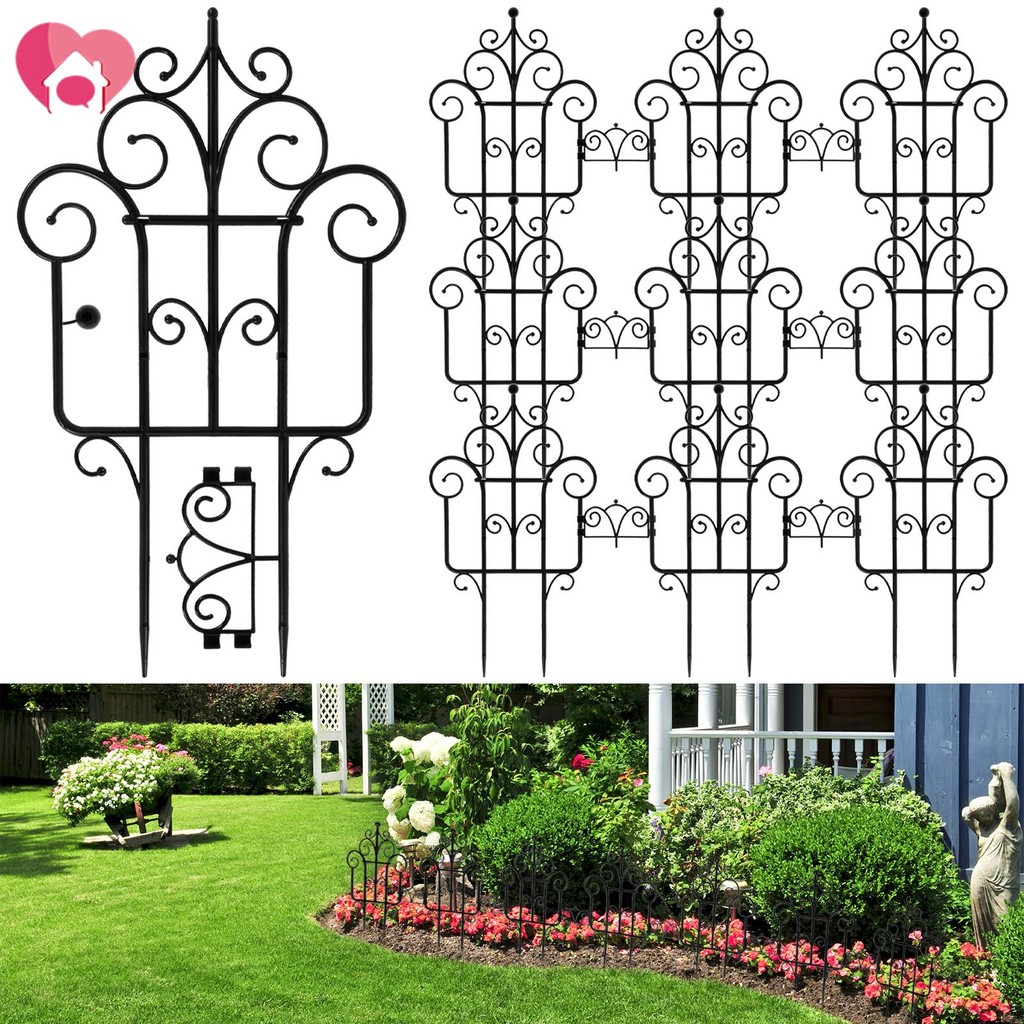 10Pcs Decorative Garden Fence Plastic Folding Lawn Border Outdoor ...