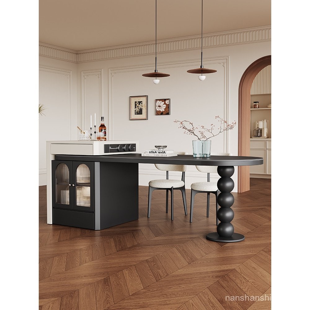 French Cream Style Solid Wood Island Table Dining Table Villa Modern ...