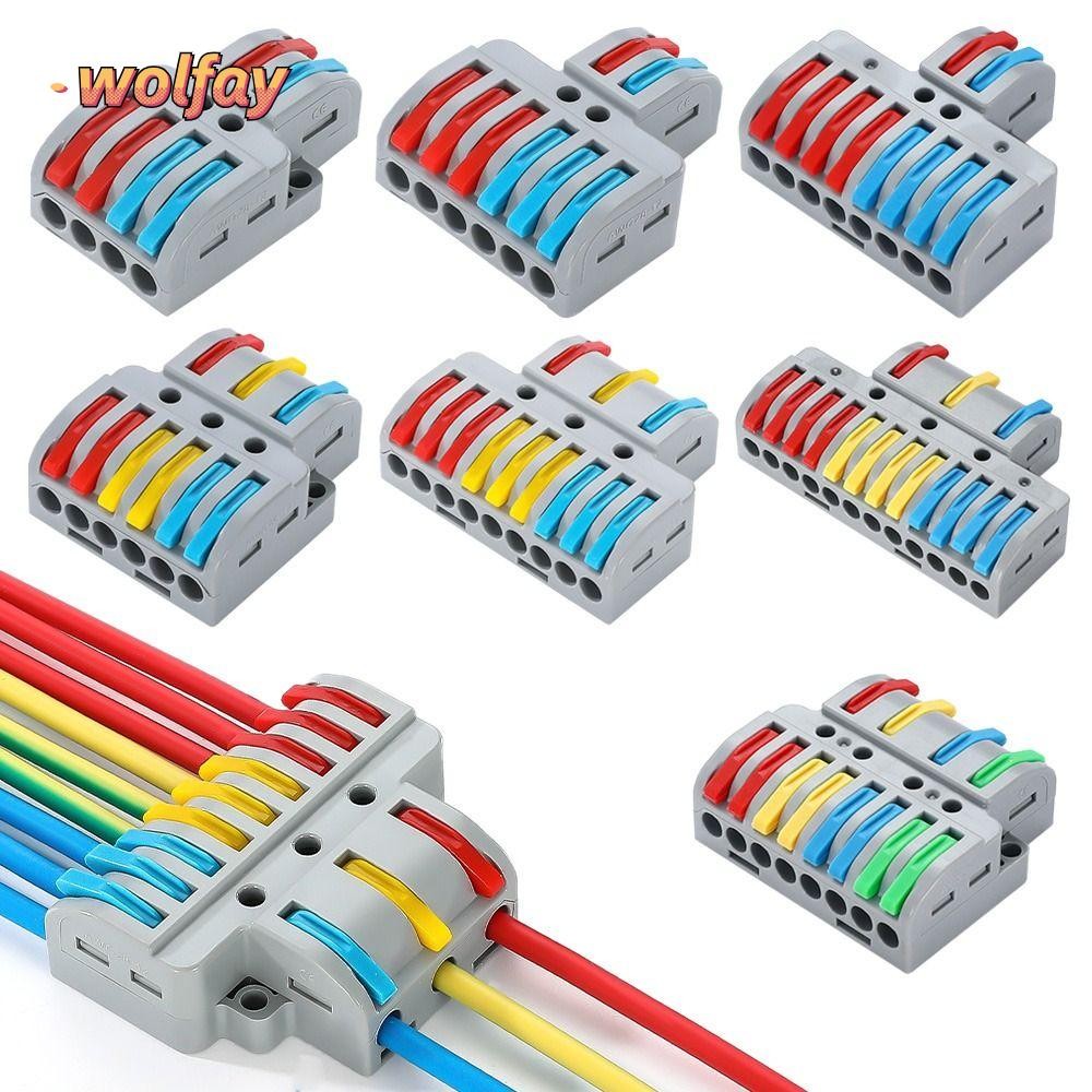 WOLFAY Wire Connector, Mini Universal Compact Quick Terminal Block ...