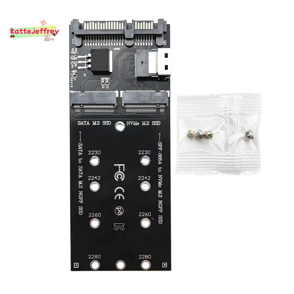M2 SSD Adapter M.2 SATA Ngff SSD to SATA + M2 NVME SSD to SFF-8654 ...
