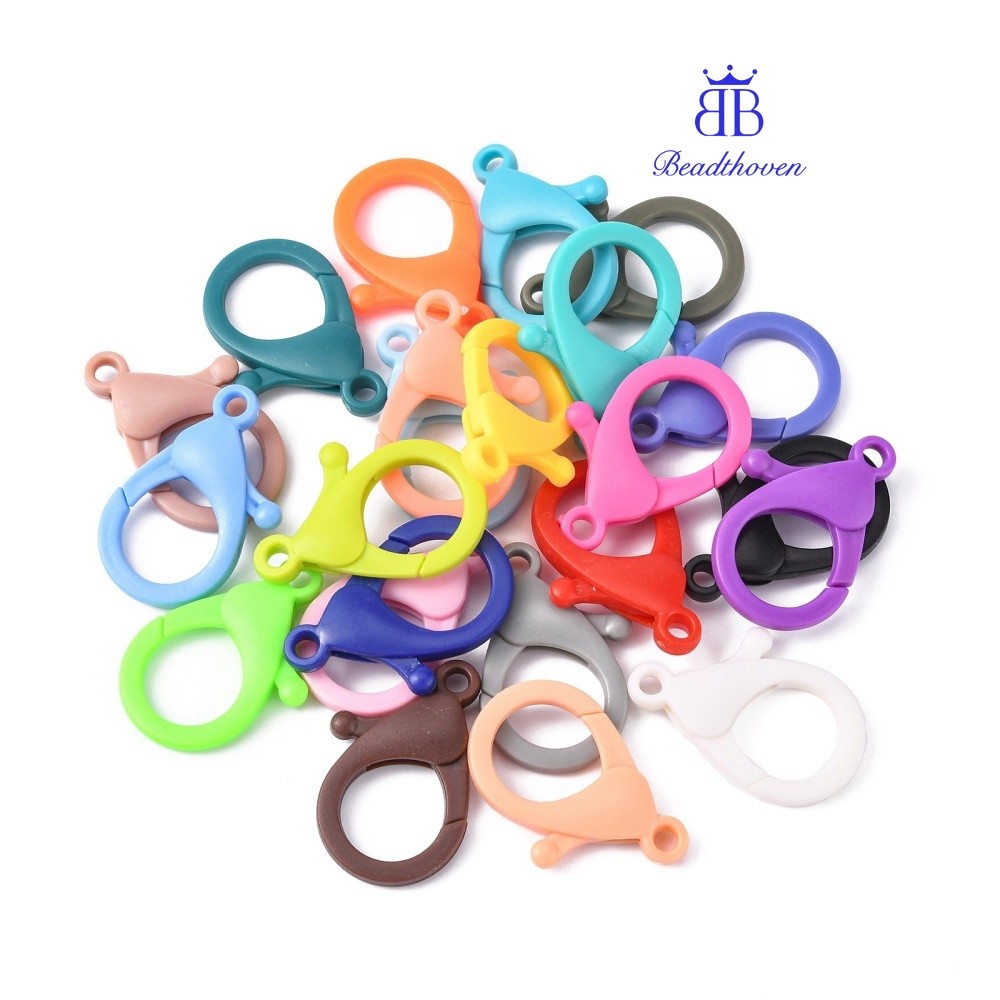 50pc Plastic Lobster Claw Clasps Mixed Color 35x24.5x6mm Hole: 3mm ...