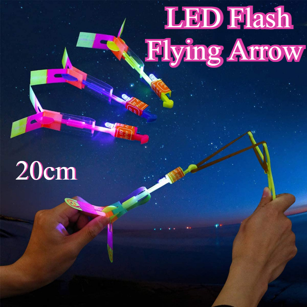【NEW】20CM LED Flash Helicopter Flying Arrow Flying Rocket Classic Toys ...
