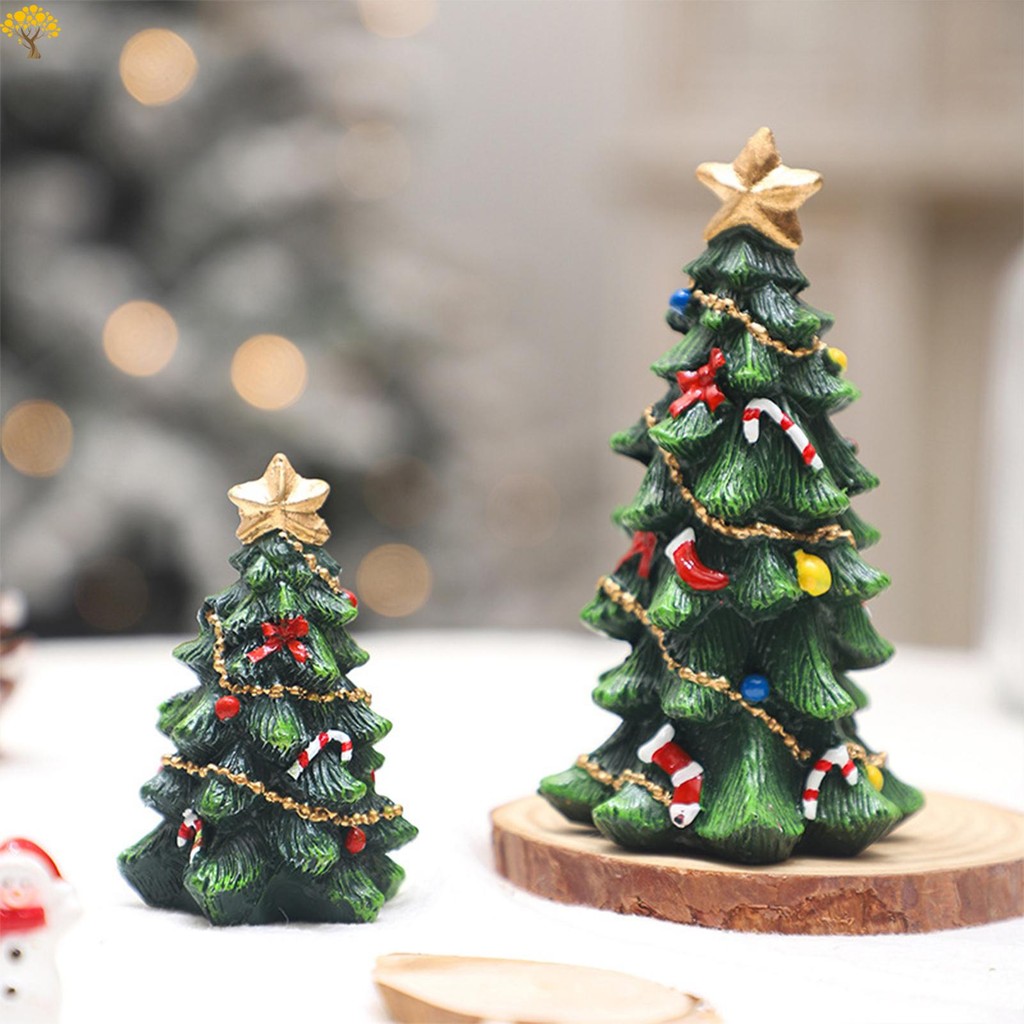Tabletop Christmas Resin Tree Decor Glittering Sequin Artificial Spruce ...