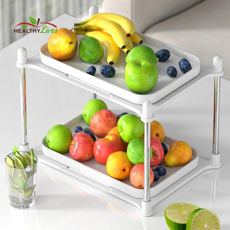 [HtongMY] Double Layer Seasoning Rack Kitchen Storage Stand Space ...
