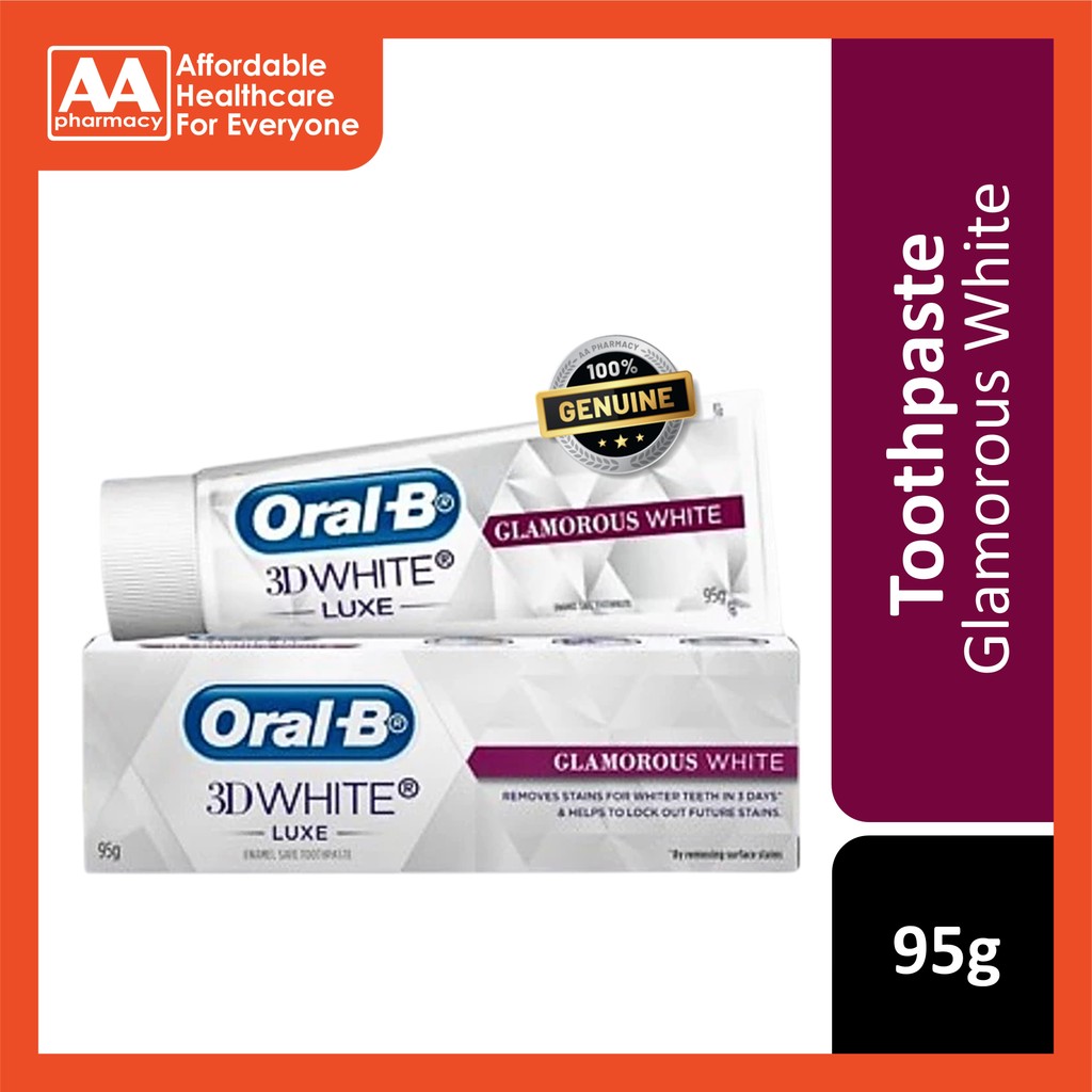 Oral-B 3D White Luxe Toothpaste Glamorous White 95g | Shopee Malaysia