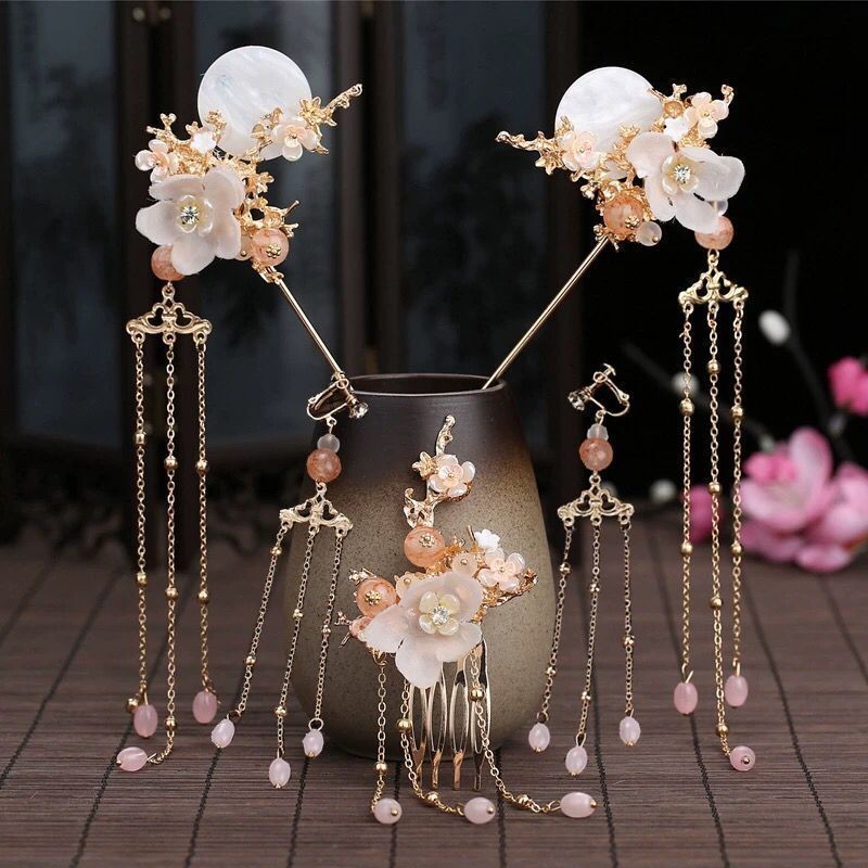 Hanfu Headdress Full Set Hairpin Hairpin Crown Head Crown Female Tassel ...
