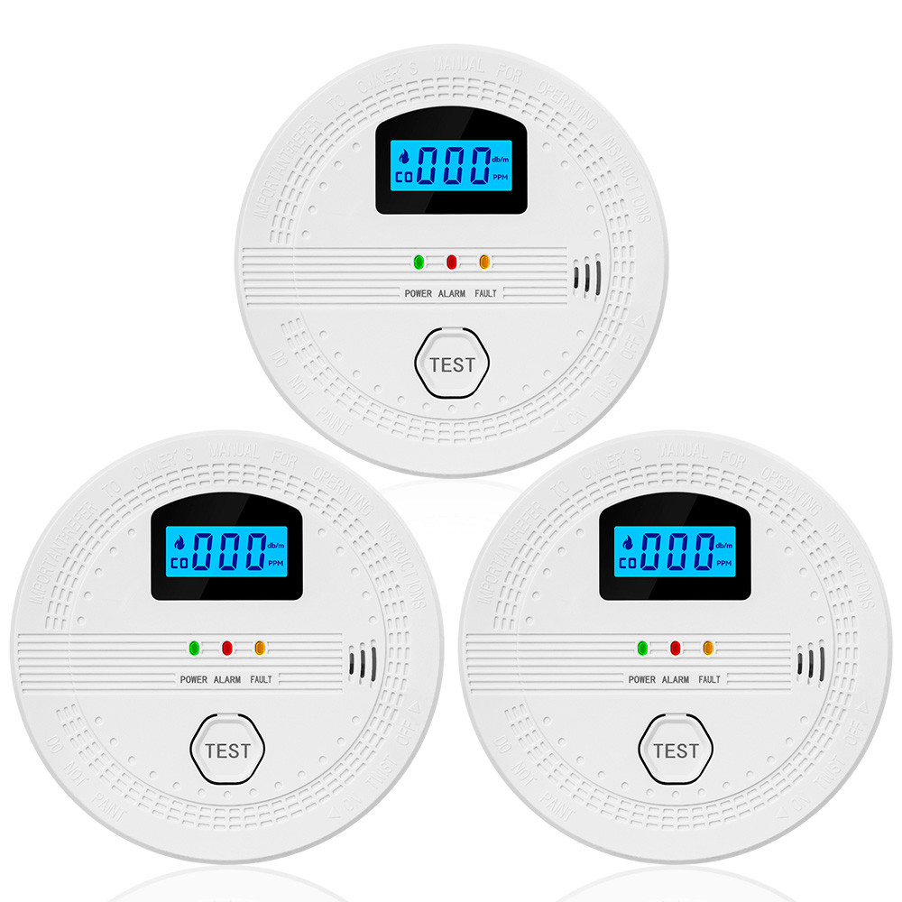 3 Packs Smoke and Carbon Monoxide Detector 2 In 1 CO and Smoke ...