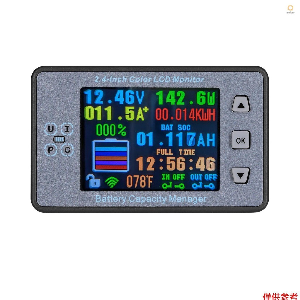 2.4 Inch Wireless Voltage Meter Ammeter Voltmeter Coulometer Battery ...