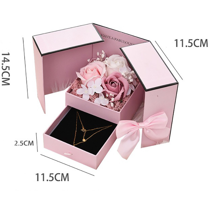 Eternal Roses Gift Box With Drawer Design Necklace Jewelry Packaging ...