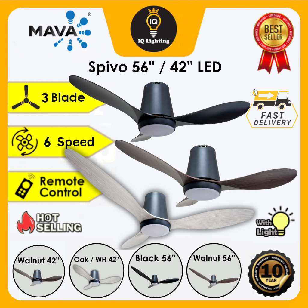 🔥NEW🔥 MAVA Spivo DC Motor 3 Blade With Inverter Brushless DC Smart Ceiling Fan / Kipas Angin ...