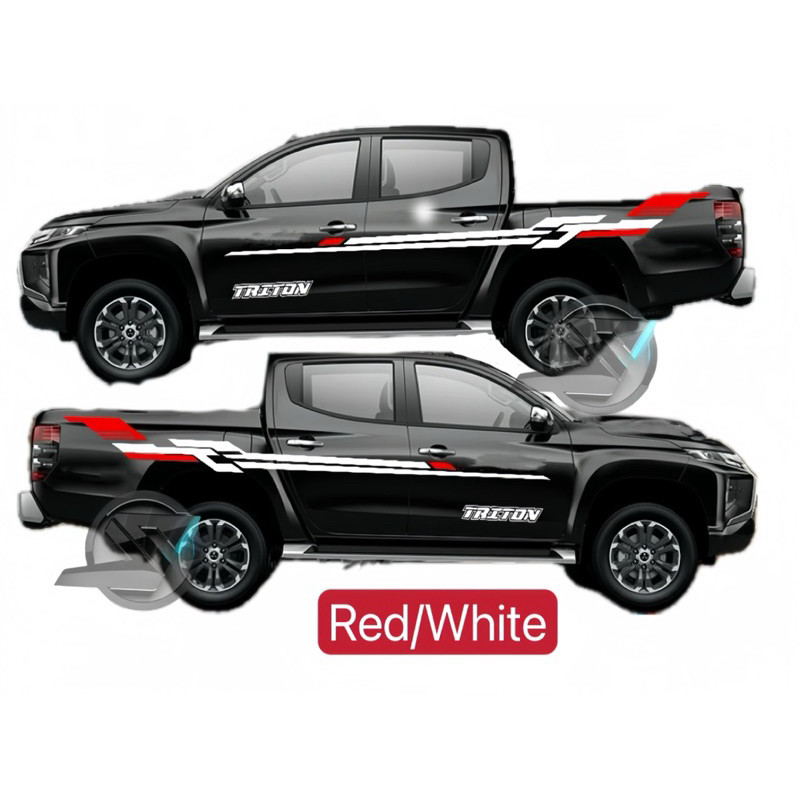 (Ready Stock) S1321# Mitsubishi Triton Car body Stripe Vinyl Decal ...