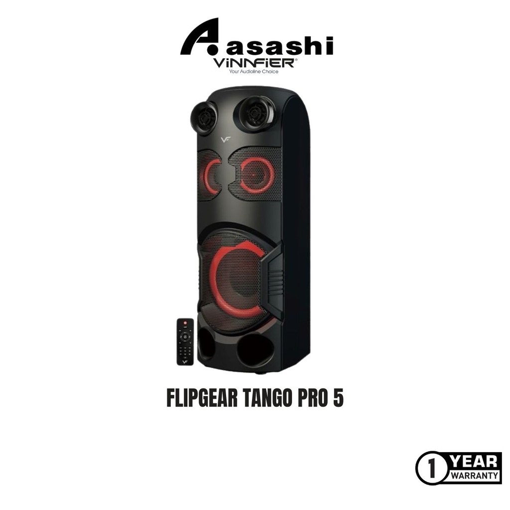 Vinnfier FlipGear Tango Pro 5 WMB (300W) Portable Karaoke System Speaker with 2 UHF Wireless ...