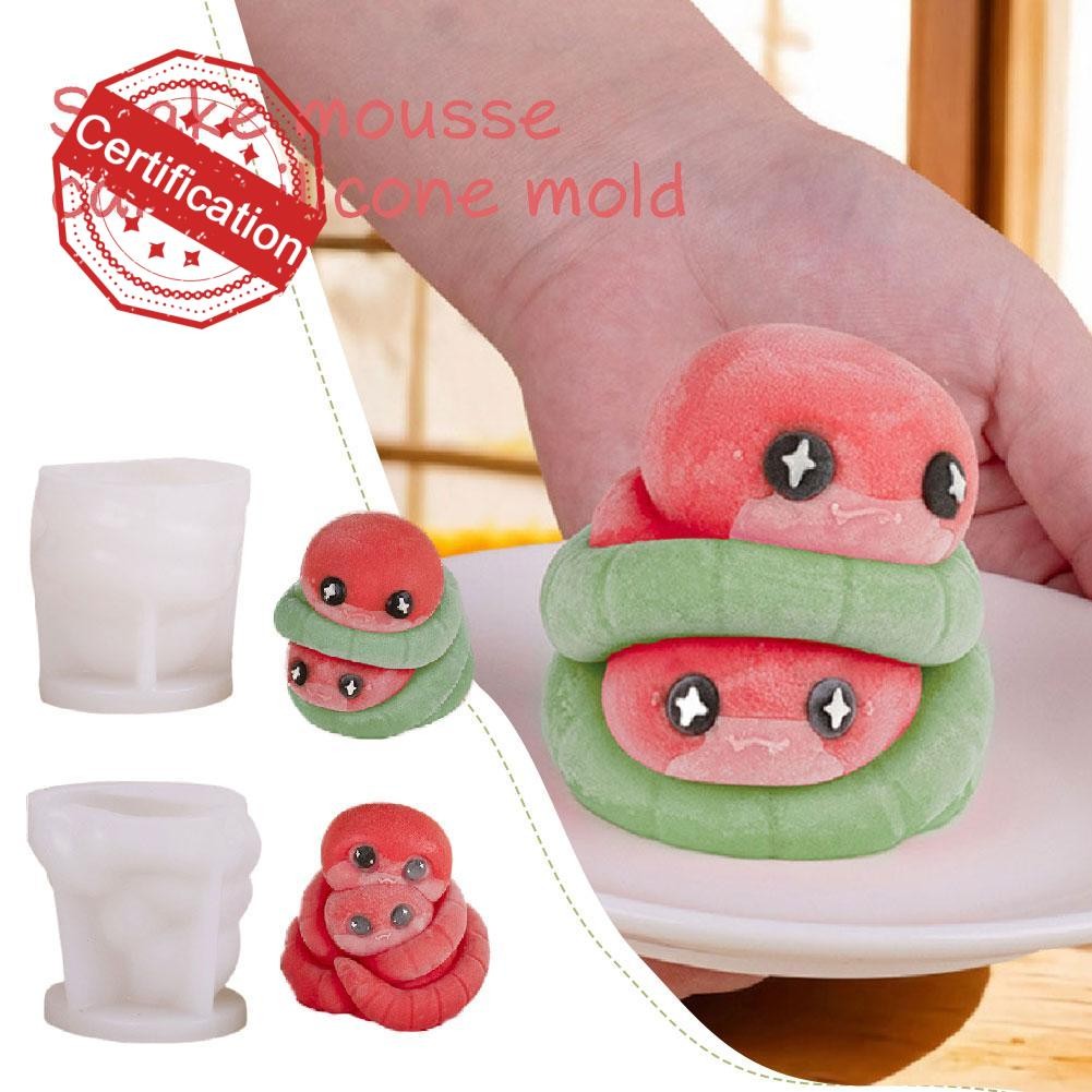 Cartoon Snake Mousse Cake Silicone Mold New Year's Creative Dessert ...