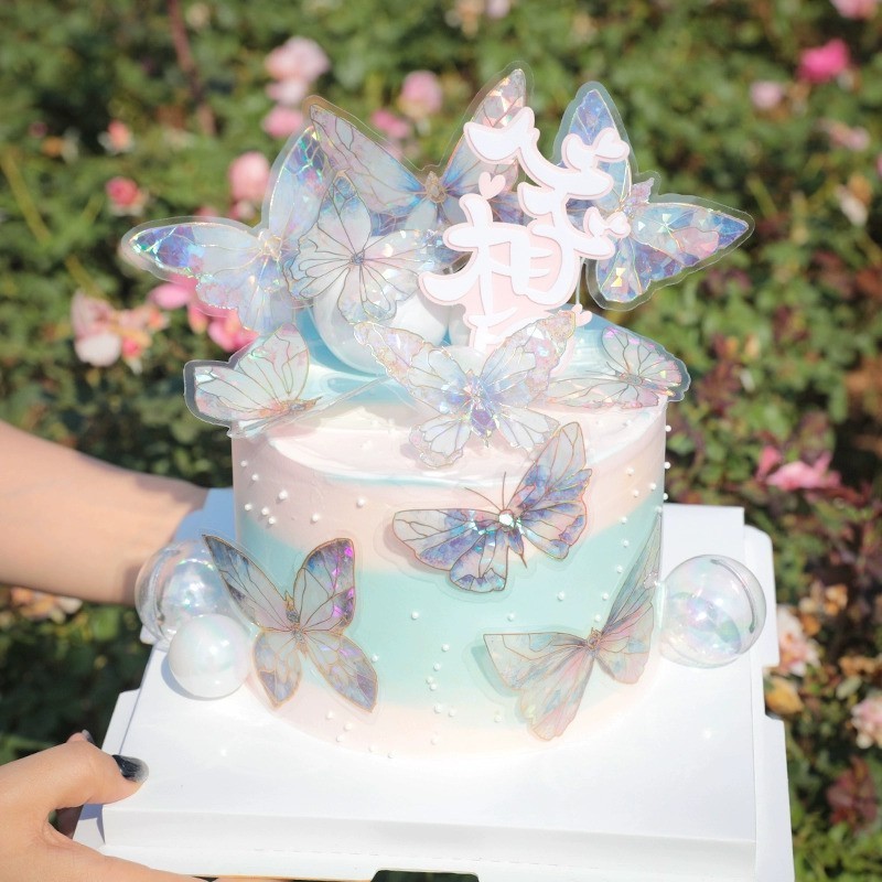 [Ready Stock] Laser Type Butterfly Happy Birthday Cake Topper Wedding ...