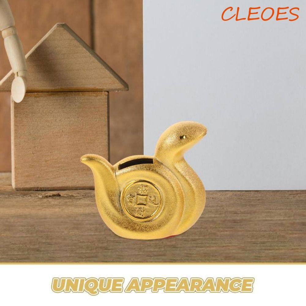 CLEOES Golden Snake Piggy Bank, Cartoon Unique Snake Year Ornaments ...