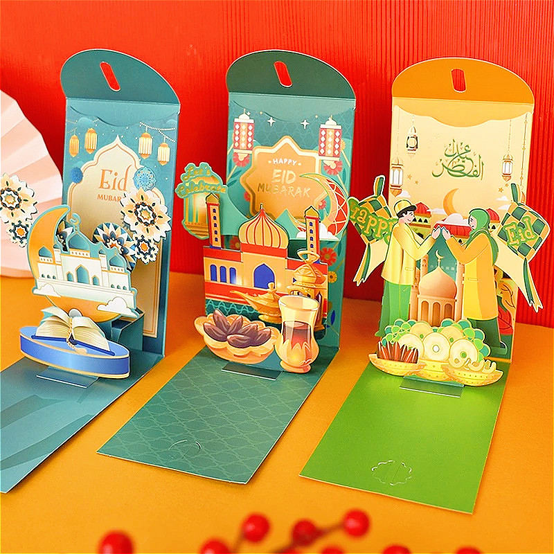 2025 Sampul Raya 3D Green Envelope Ramadan Blessing Red Packet Ramadan ...