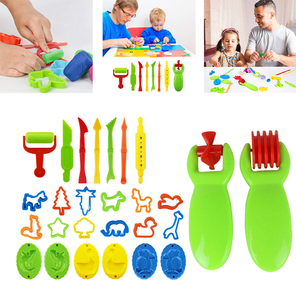 26Pcs/set DIY Handmade Colored Clay Plasticine Animal Mold Rolling Pin ...