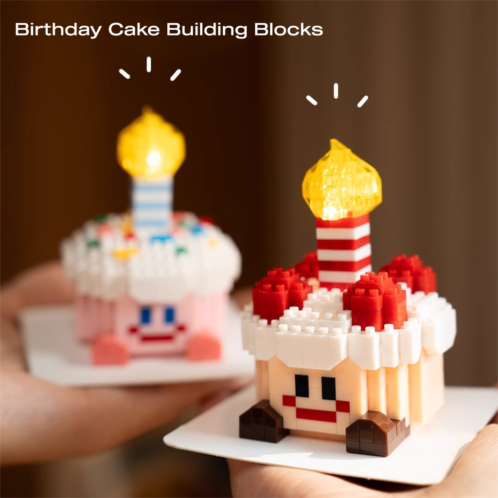 Birthday Cake Building Blocks Compatible Children Assembling Toys Nano ...