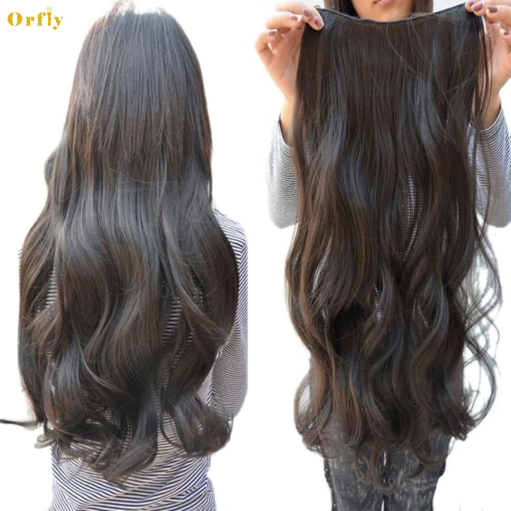 5 Clips Women Ladies Long Wig 5 Clips In 60cm Hair Extensions for Woman ...